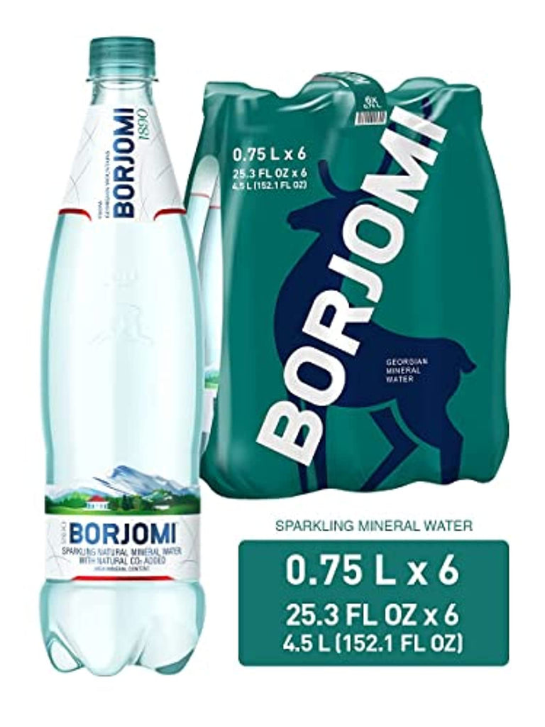 Borjomi Sparkling Mineral Water - 6 Pack PET Bottled Water (25.3 Fl. O – Georgian Market
