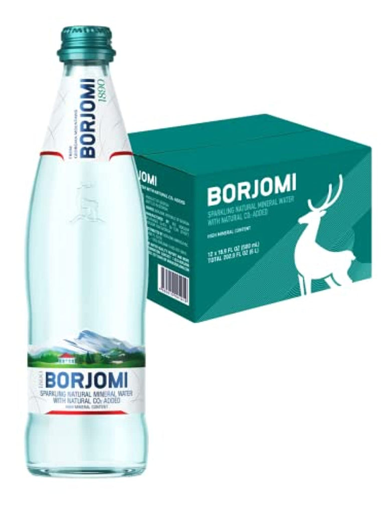 Borjomi Georgian Mineral Water - 12 Pack Glass Bottled Water (16.9 Fl. – Georgian Market